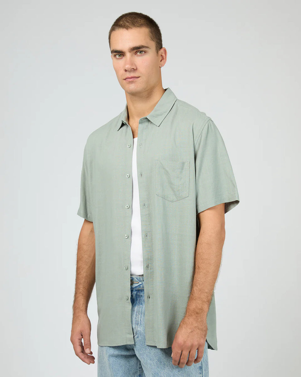 Textured Linen Shirt- Green – T&T Clean Surf